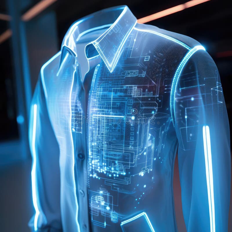Hologram of smart clothes stock illustration. Illustration of hologram ...