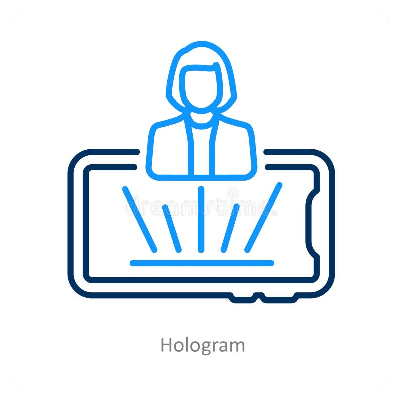 Hologram and Technology Icon Concept Stock Illustration - Illustration ...