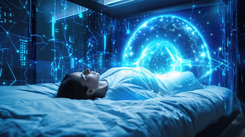 A Hologram of a Virtual Sleep Coach Displaying a Visualization of a ...