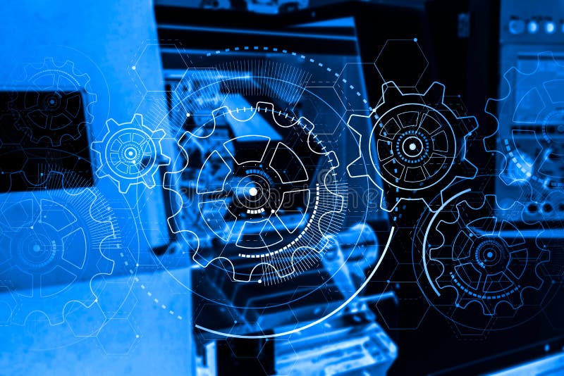 Modern CNC Machine Control Panel. Shallow Depth of Field. Stock Photo ...