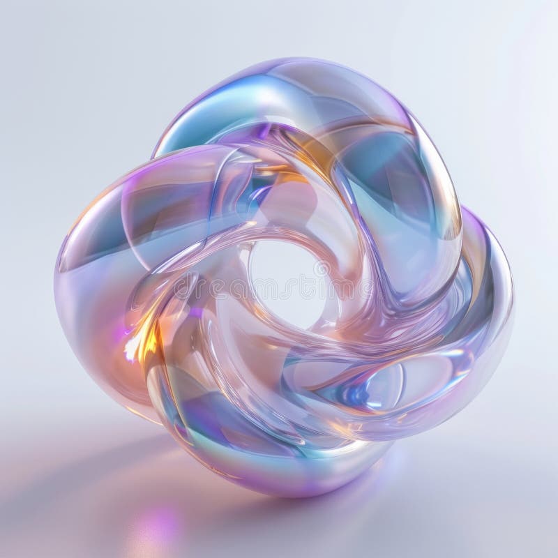 Holographic Abstract 3D Figure Isolated Stock Image - Image of ...