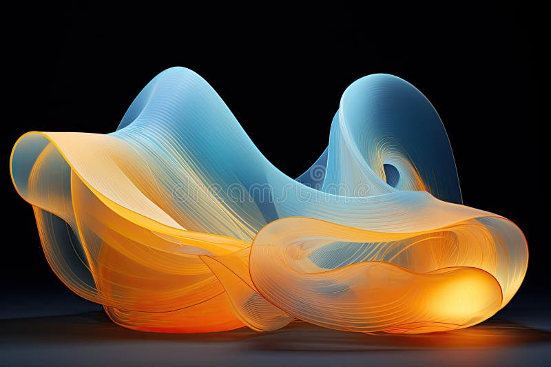 Holographic Abstract 3D Image on a Dark Background Stock Illustration - Illustration of digital ...