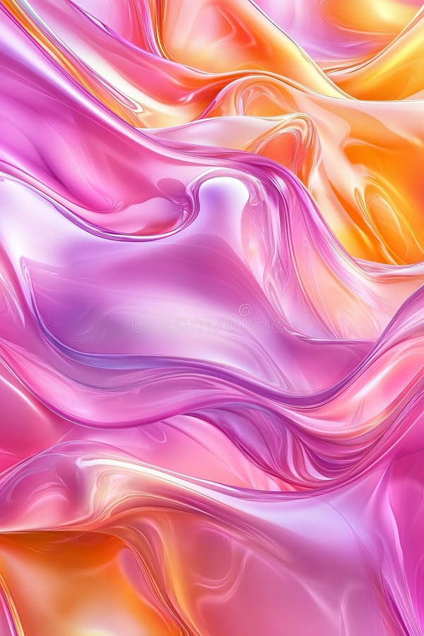 Holographic Abstract Liquid Shape with Melted Colors in Blobs and Wavy ...