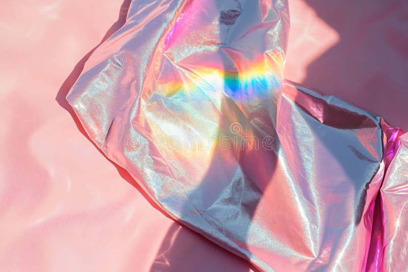 Holographic Abstract Rainbow Drapes Stock Illustration - Illustration ...