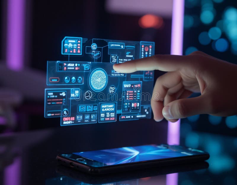 Holographic App Interface â€ the Future of Mobile UX Stock Illustration ...
