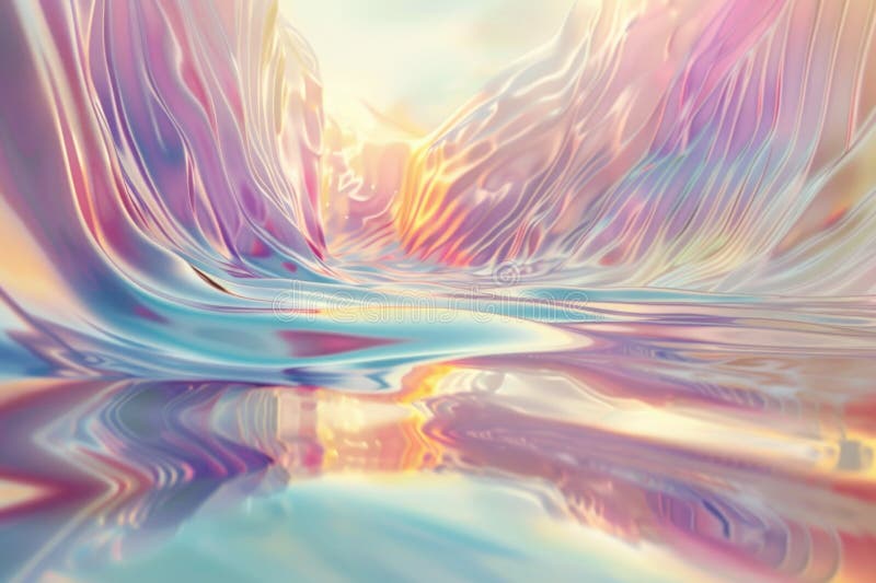 Mesmerizing Holographic Backdrop with Soft Light Colors for Design ...