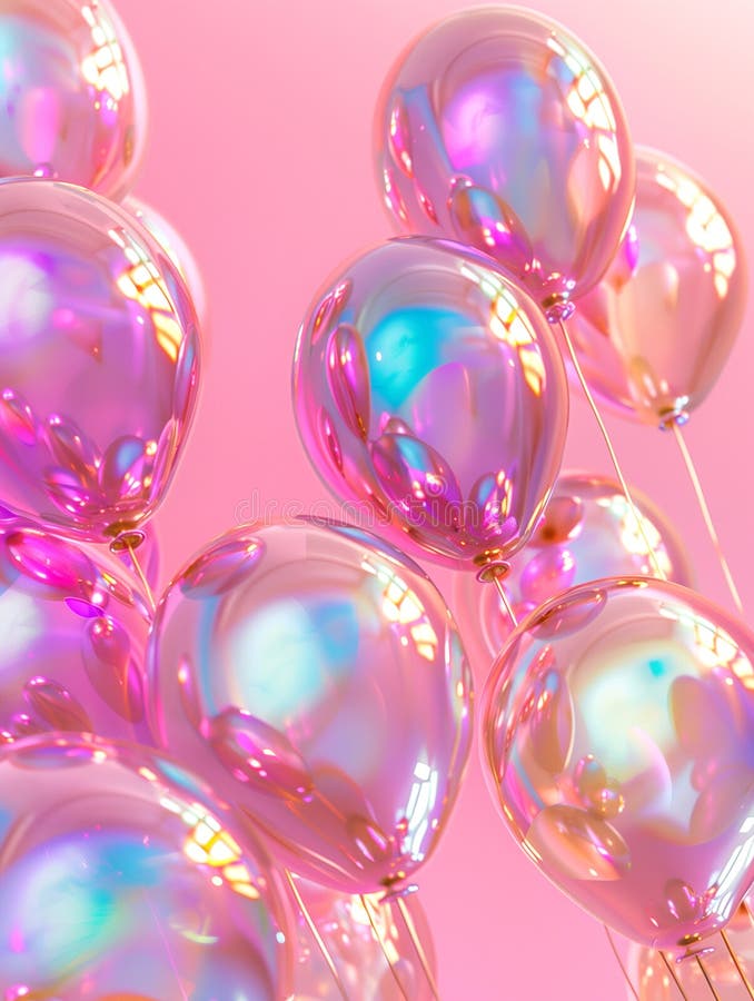 Holographic balloons stock illustration. Illustration of celebration ...