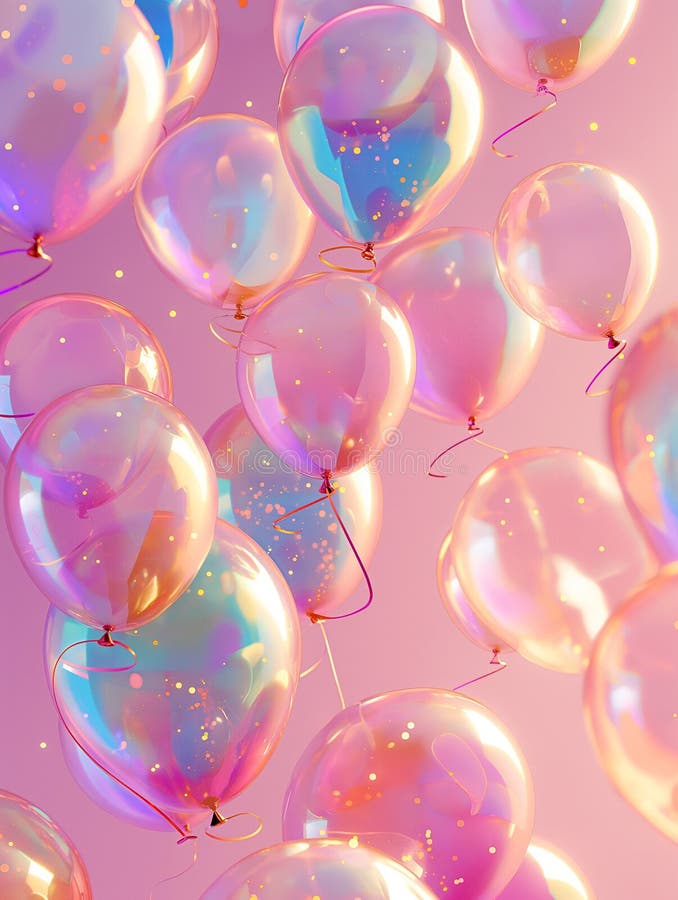 Holographic Balloons - Party Concept Stock Illustration - Illustration ...