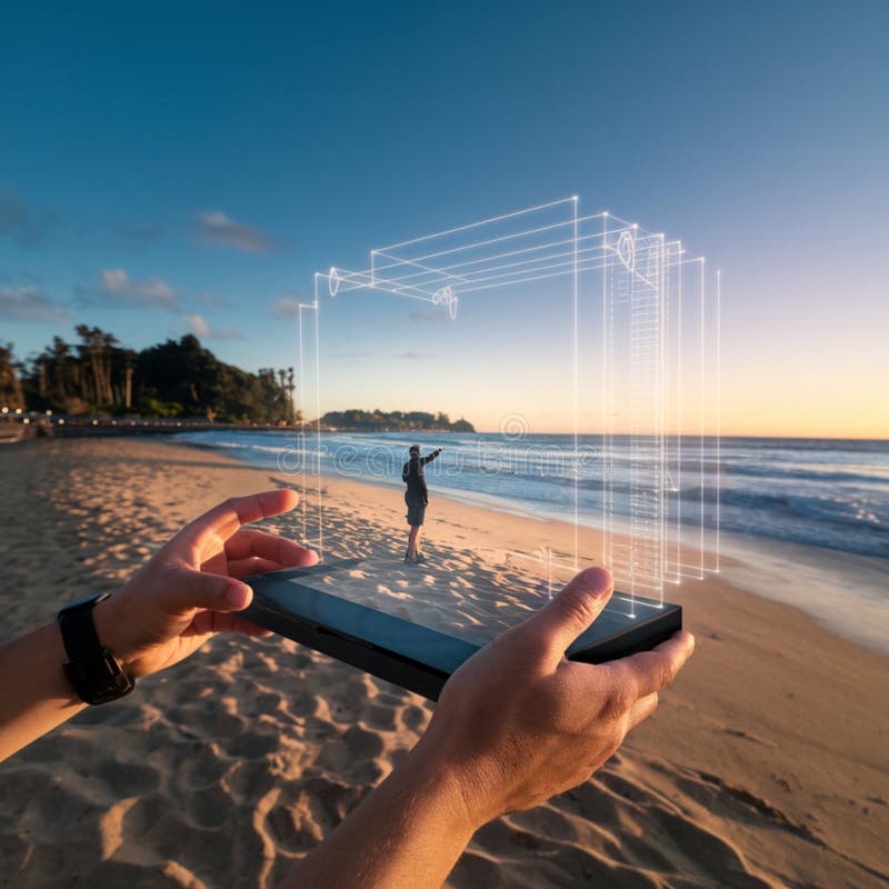 Holographic Beach Scene Emerges from Device, Merging Technology with ...