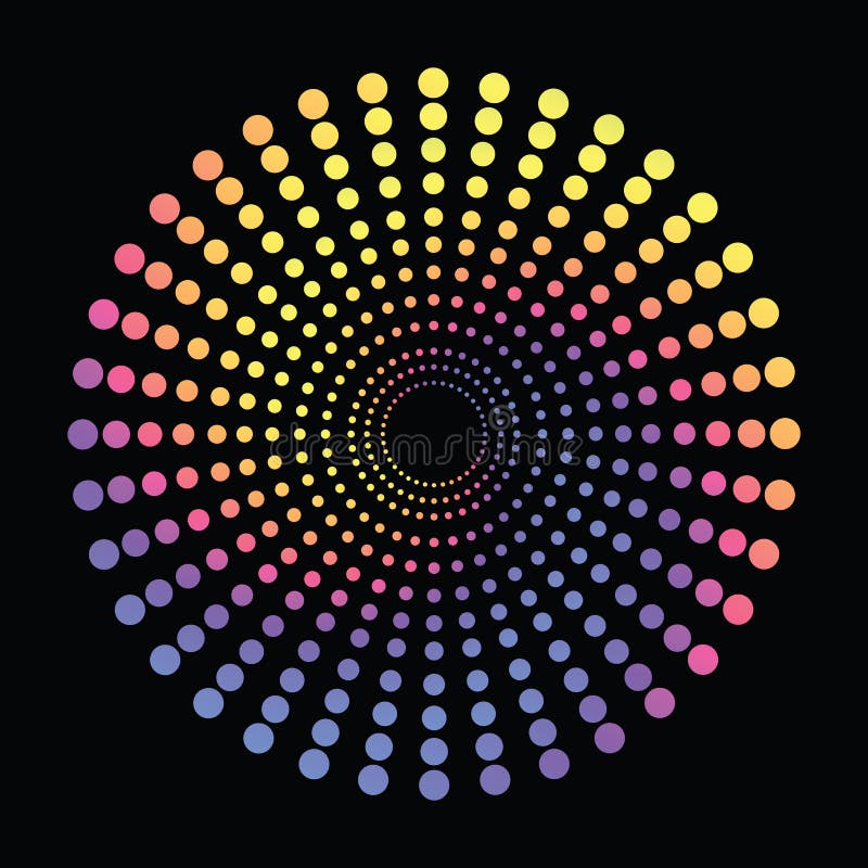 Holographic beams of dots stock vector. Illustration of concentric ...