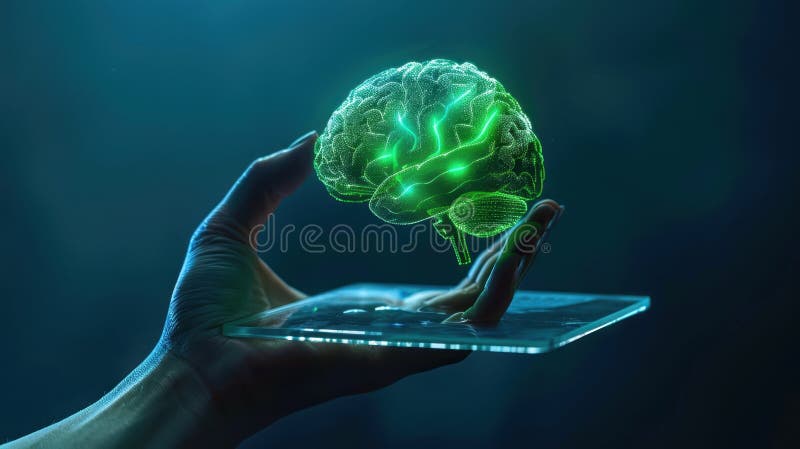 The Holographic Brain Interface.AI Generated Image Stock Image - Image ...