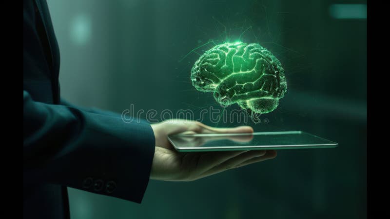 The Holographic Brain Interface.AI Generated Image Stock Photo - Image ...
