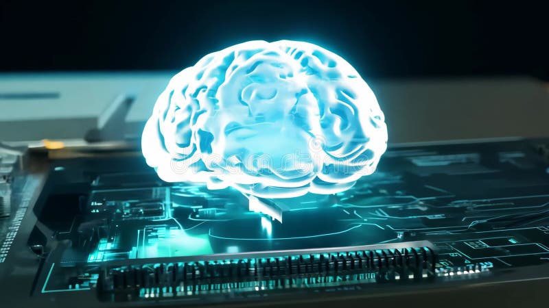 Computer Monitor Shows a Brain Stock Footage - Video of circuit ...