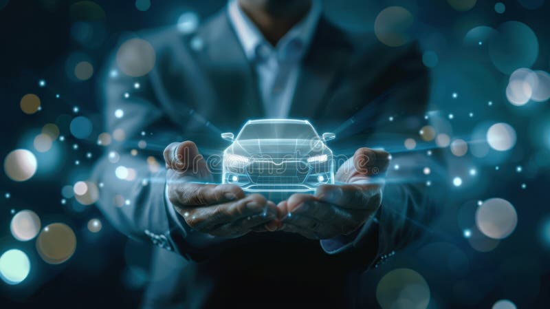 The Holographic Car Projection. AI Generated Stock Image - Image of ...