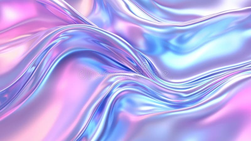 Holographic Chrome Gradient Waves Abstract Background Generative AI ...