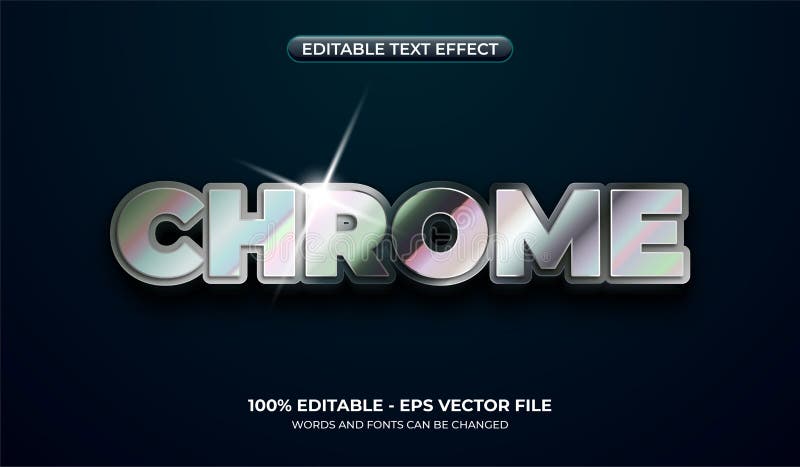 Holographic Chrome Text Effect. Editable Rainbow Metallic Text with ...