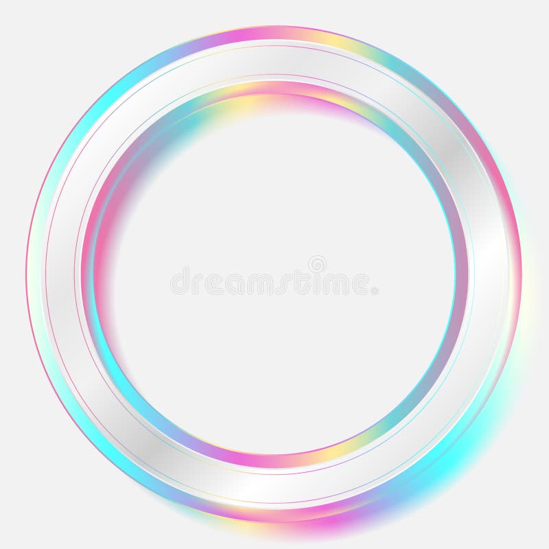 Holographic Circle Frame Geometric Abstract Tech Background Stock ...