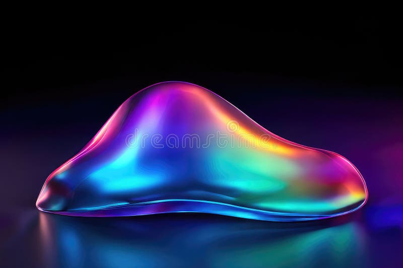 Holographic Colorful Gradient Abstract Background. Wavy Iridescent ...