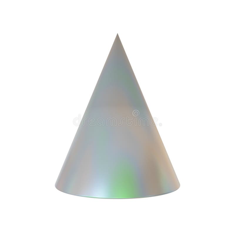 Holographic Cone Shape. Realistic 3D Render Stock Illustration ...