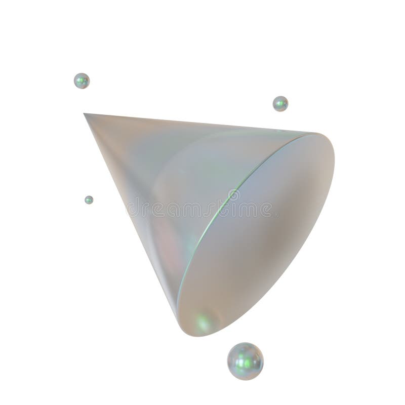 Holographic Cone Shape. Realistic 3D Render Stock Illustration ...
