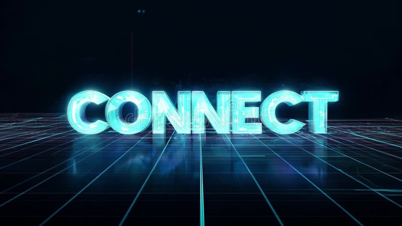Holographic Connect Text Appearing in Six Different Styles Stock ...