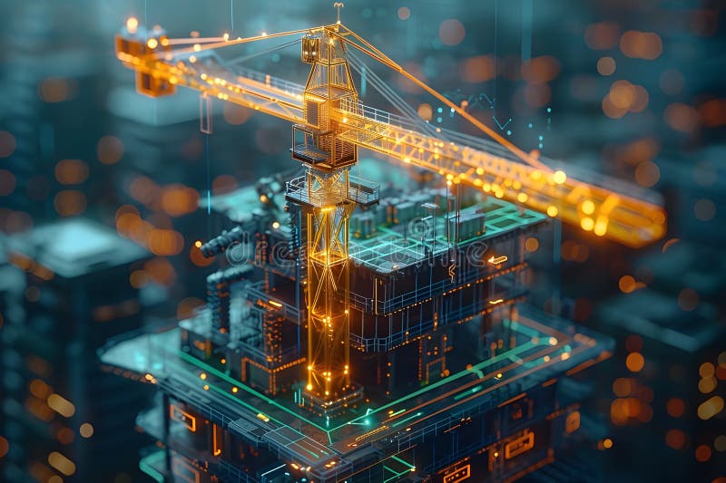 Holographic Construction Crane Simulation, Future Technology ...