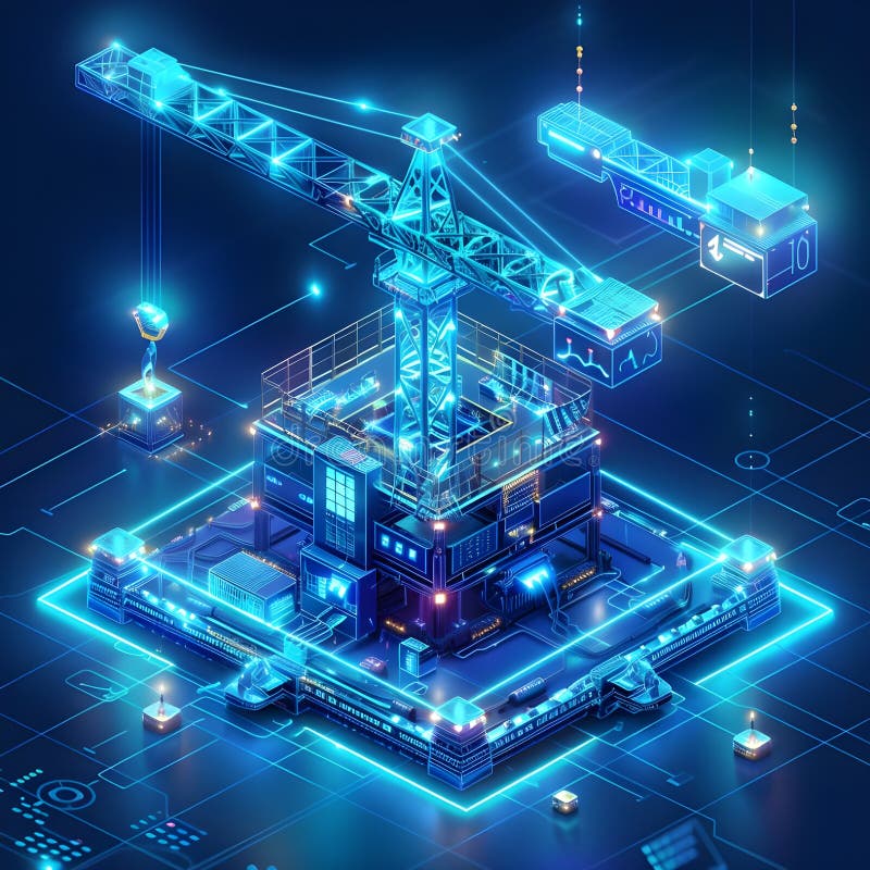 Holographic Construction Crane Simulation, Future Technology ...