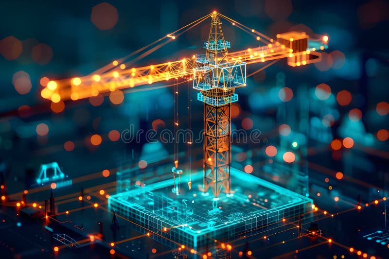 Holographic Construction Crane Simulation, Future Technology ...