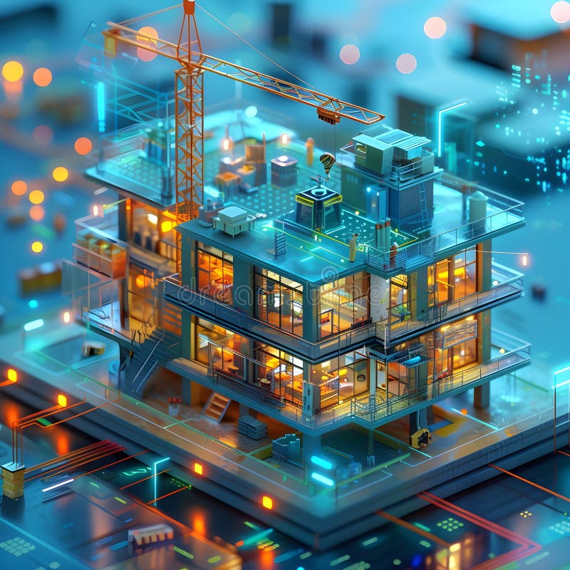 Holographic Construction Crane Simulation, Future Technology ...