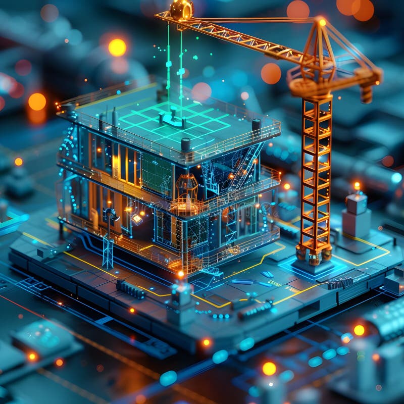 Holographic Construction Crane Simulation, Future Technology ...