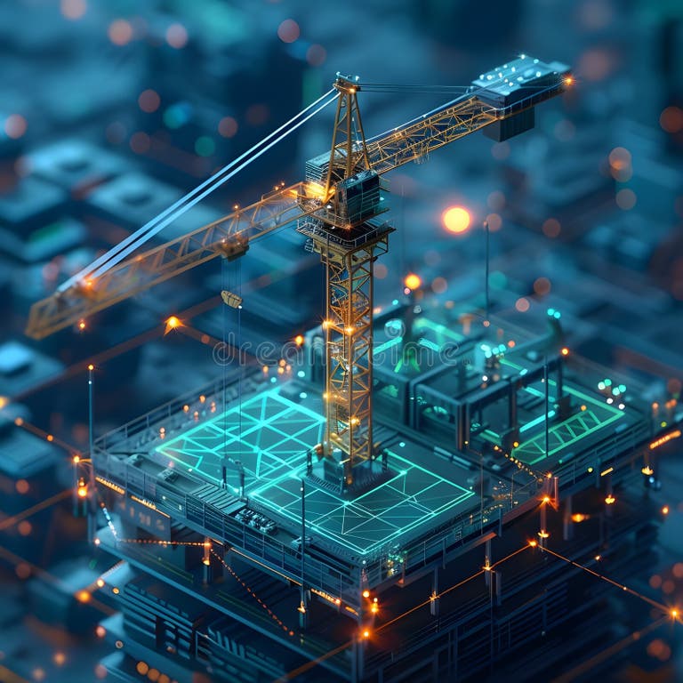 Holographic Construction Crane Simulation, Future Technology ...