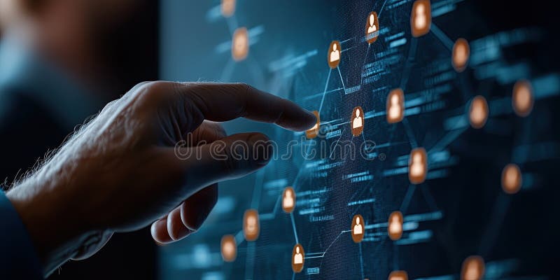 Holographic CRM Database Visualizing Customer Segments with Futuristic ...