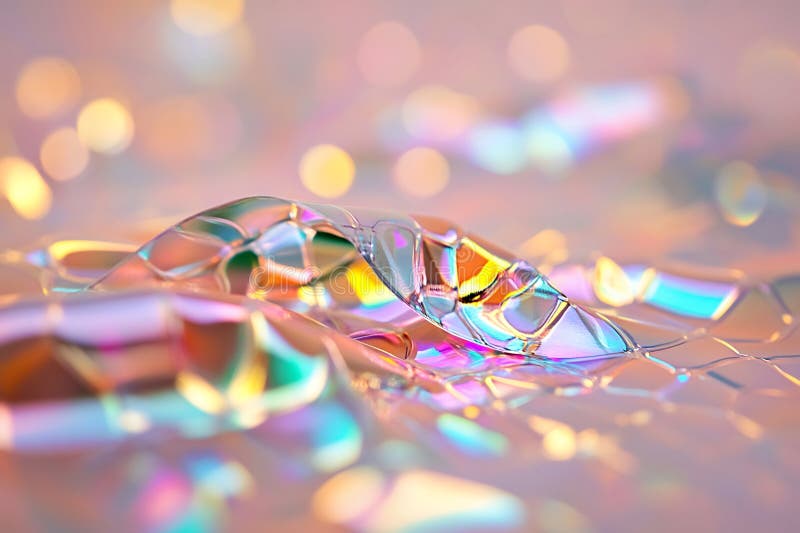Holographic Crystal Patterns with Warm Reflections Stock Image - Image ...