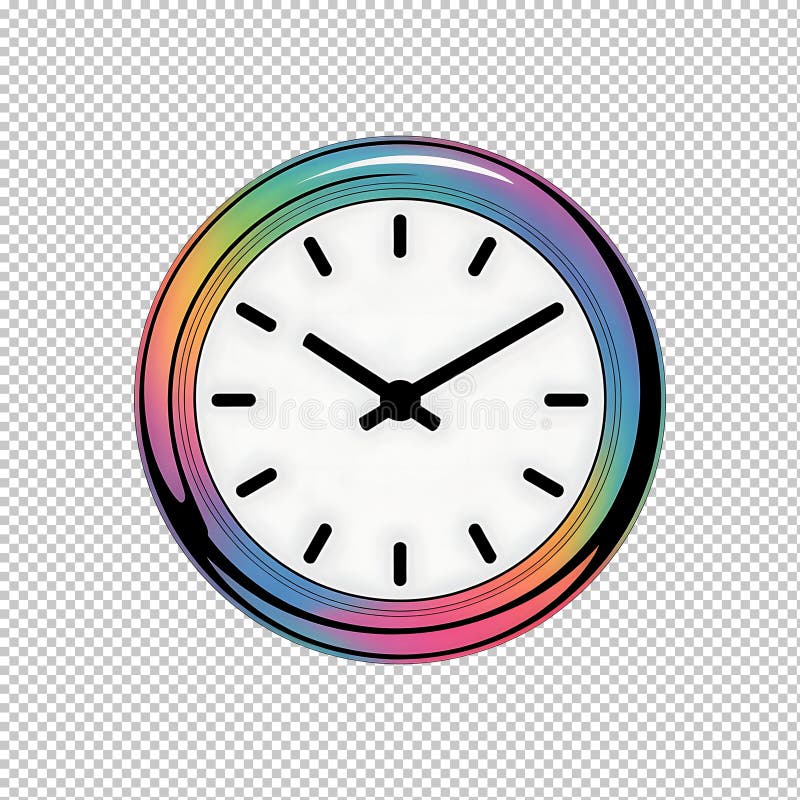 Holographic 3D Clock on Transparent Background Stock Illustration ...