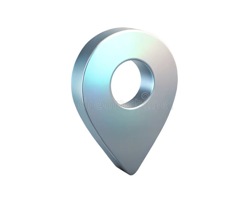 Holographic 3D Map Location Pin Icon, Isolated on White Background ...