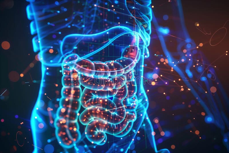 Holographic 3d Rendering of Human Stomach Digital X-ray Scan Projection ...