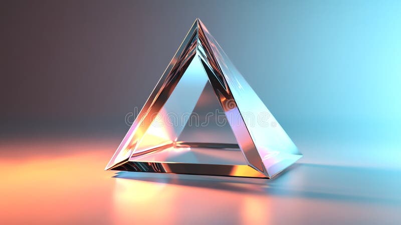 A Holographic 3D Triangle, with Sharp Edges Reflecting Different Shades ...
