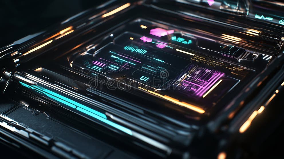 Futuristic Digital Interface Data Visualization Holographic Technology ...