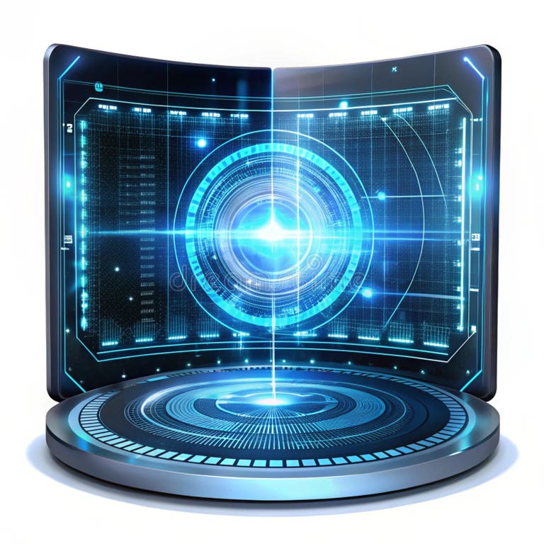 Holographic Data Interface for Sci-fi UI Stock Illustration ...