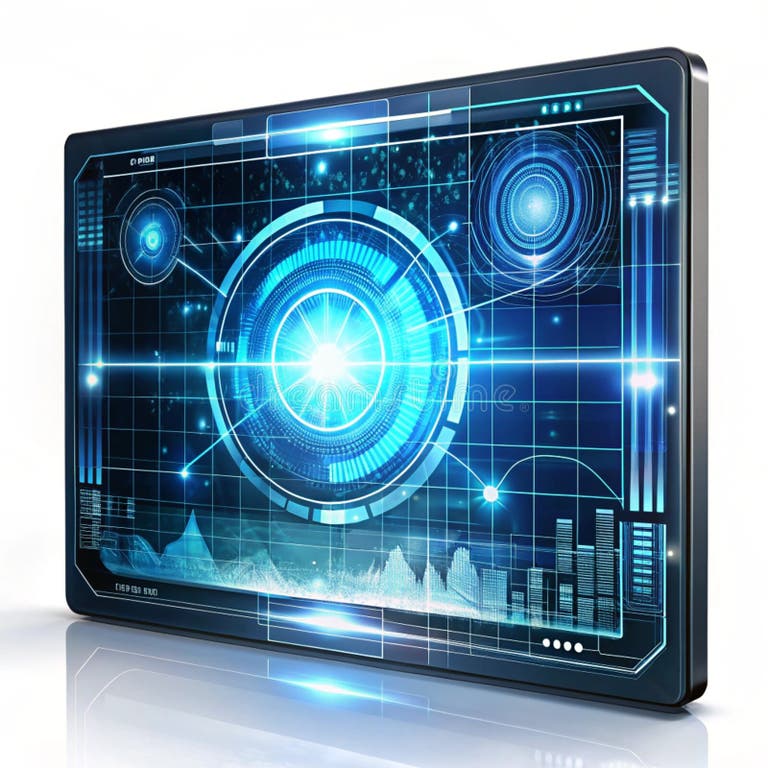 Holographic Data Interface for Sci-fi UI Stock Illustration ...