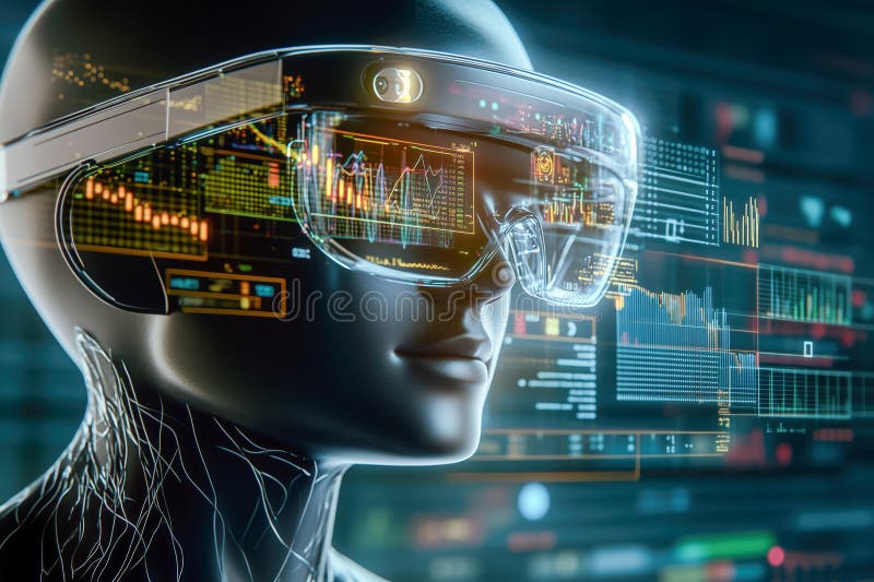 Agentic AI Digital Colleague Futuristic Work Data Hologram Stock ...