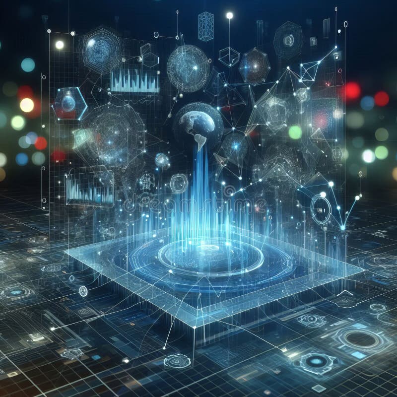 4 Holographic Data Visualization a Holographic Represe Stock Photo ...