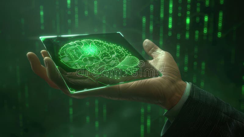 The Holographic Brain Display. AI Generated Stock Illustration ...