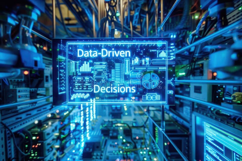 Data-Driven Decisions in a High-Tech Control Room Stock Illustration ...