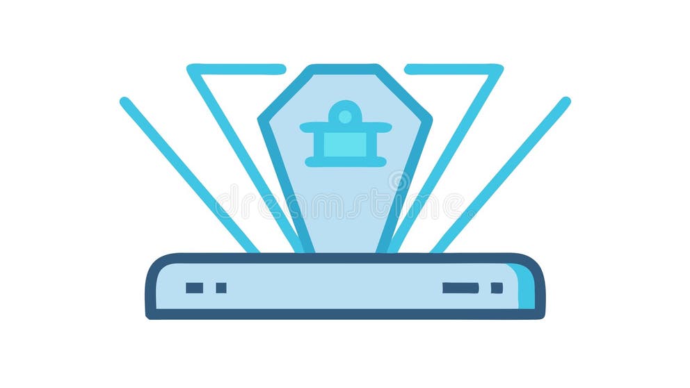 Holographic Display of Object, Augmented Reality and Innovation Icon ...