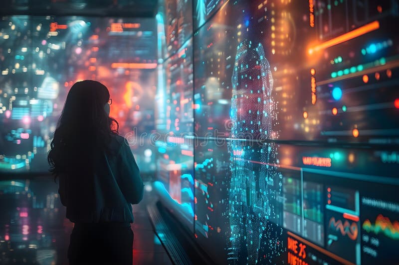 A Holographic Display Showing Data Visualizations and Insights Stock ... A Holographic Display Showing Data Visualizations and Insights Stock ...