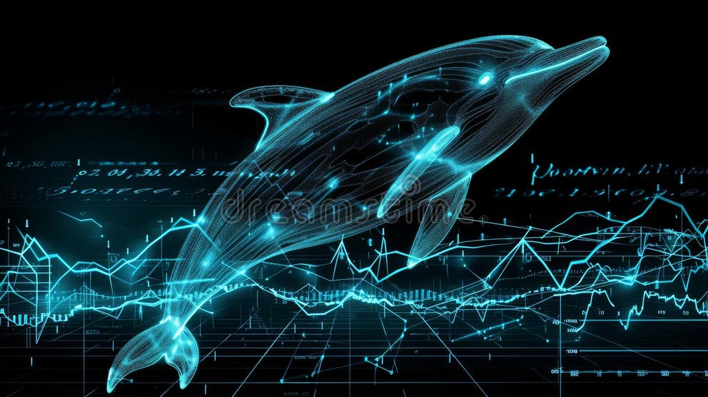 Data-driven Dolphin with Glowing Graphs Stock Photo - Image of ...
