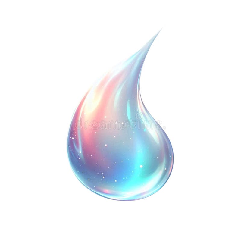 Holographic Drip. Light Colors with White Background Stock Illustration ...