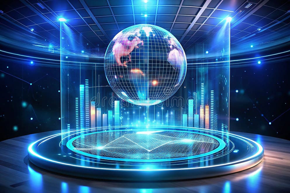Holographic Earth, Data Visualization, Virtual Stage, Global Analytics ...