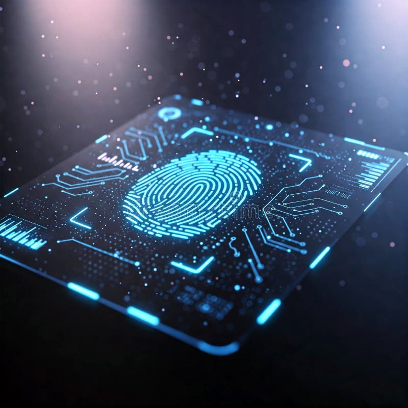 Holographic Fingerprint Scan Ai Stock Illustrations – 134 Holographic ...
